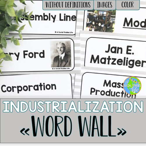 Industrialization Word Wall without definitions | Teaching Resources