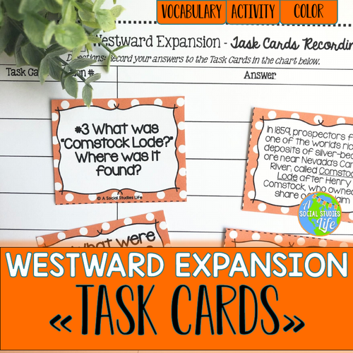 Westward Expansion Task Cards | Teaching Resources