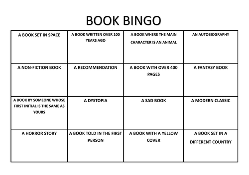 BOOK BINGO | Teaching Resources