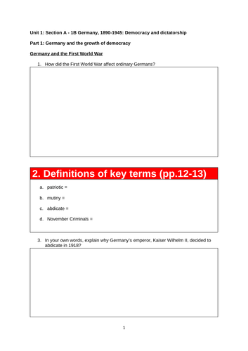 Germany and the First World War | Teaching Resources