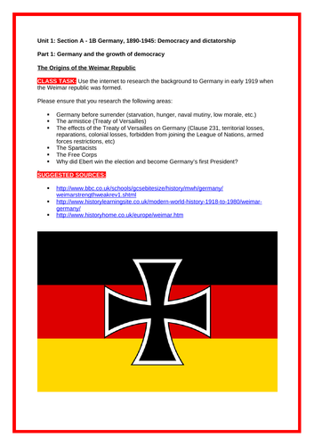 What was the Weimar Republic? | Teaching Resources