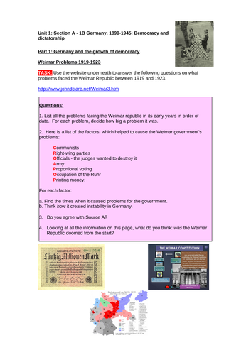 The Weimar Republic in Trouble | Teaching Resources