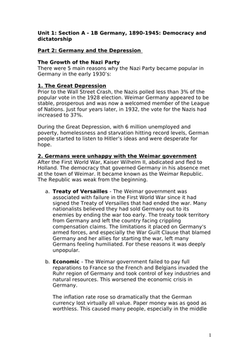 The Growth of the Nazi Party | Teaching Resources