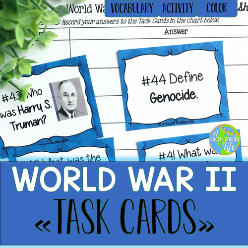 World War II Task Cards | Teaching Resources