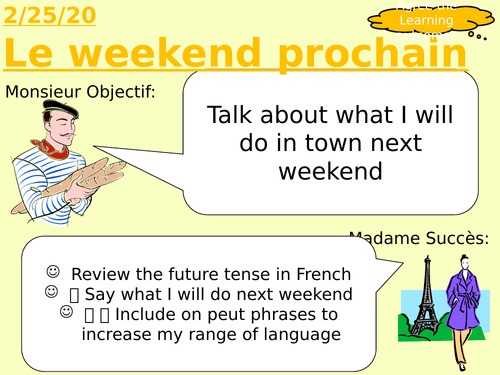 Le weekend prochain | Teaching Resources