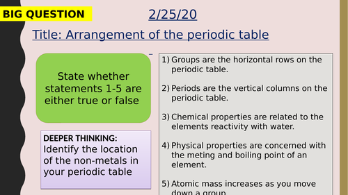 AQA new specification-C2 The Periodic Table-Separate Science-Complete ...