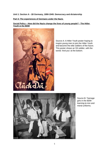 The Hitler Youth and the BDM | Teaching Resources