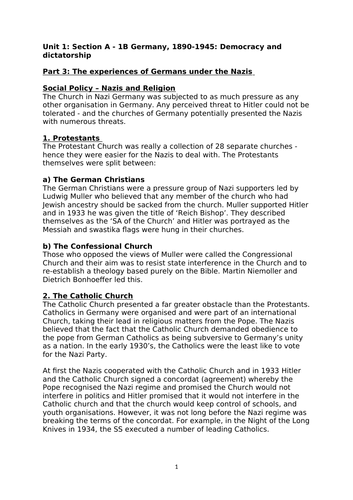 Nazis and Religion | Teaching Resources