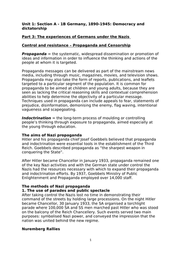 Propaganda and Censorship under the Nazis | Teaching Resources