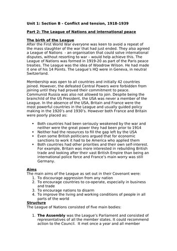 The League of Nations - Structure and Membership | Teaching Resources