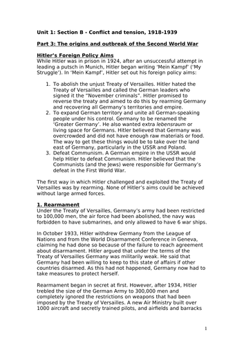 Hitler's Foreign Policy Aims, the Saar and the Remilitarisation of the ...
