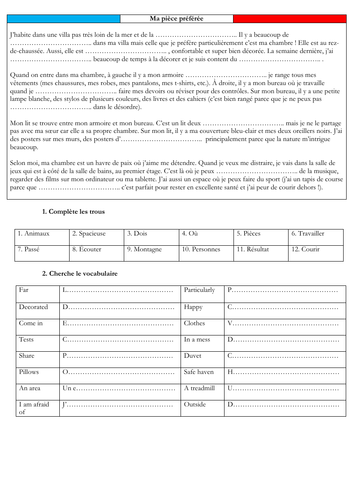French GCSE pièces dans la maison house | Teaching Resources