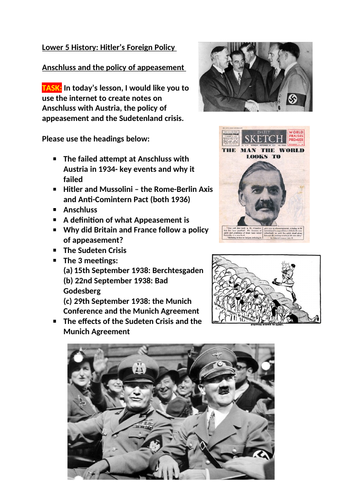 Anschluss with Austria and Appeasement | Teaching Resources