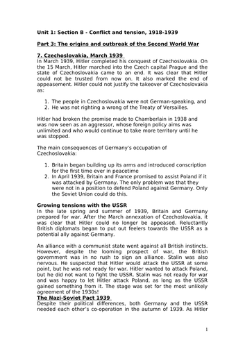 Nazi Soviet Pact 1939 and the outbreak of war | Teaching Resources