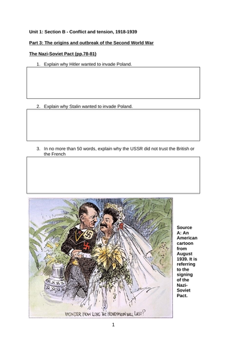 Nazi Soviet Pact 1939 and the outbreak of war | Teaching Resources