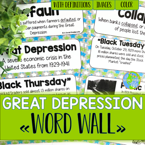 Great Depression Word Wall | Teaching Resources