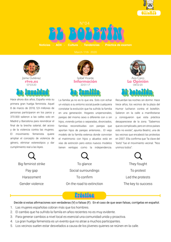 Boletín (Weekly A Level Spanish news and exam practice) | Teaching ...