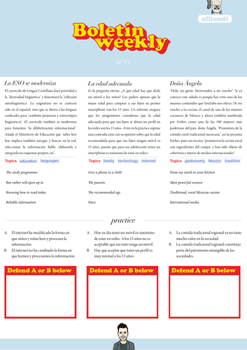 Boletín (Weekly A Level Spanish news and exam practice) | Teaching ...