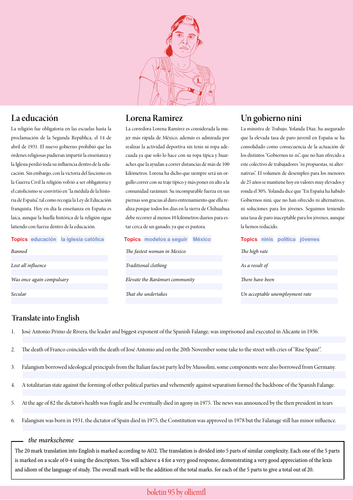 Boletín (Weekly A Level Spanish news and exam practice) | Teaching ...