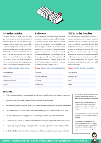 Boletín (Weekly A Level Spanish news and exam practice) | Teaching ...