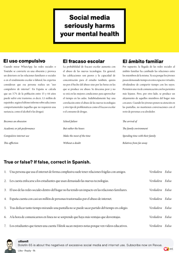 Boletín (Weekly A Level Spanish news and exam practice) | Teaching ...
