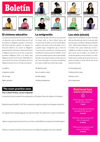 Boletín (Weekly A Level Spanish news and exam practice) | Teaching ...