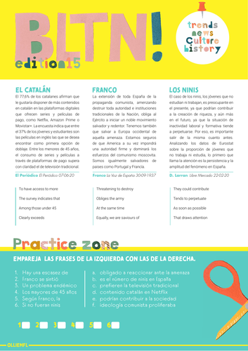 Boletín (Weekly A Level Spanish news and exam practice) | Teaching ...