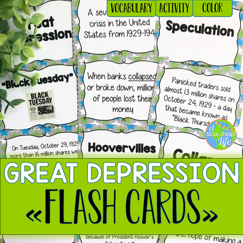 Great Depression FLASH CARDS | Teaching Resources