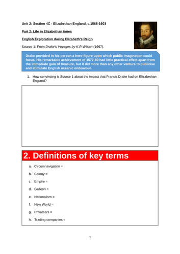 The Age of Exploration during the reign of Elizabeth I | Teaching Resources