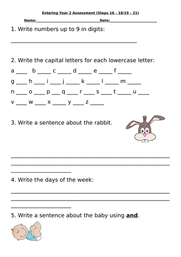 Entering Year 2 Literacy Assessment | Teaching Resources Entering Year 2 Literacy Assessment | Teaching Resources