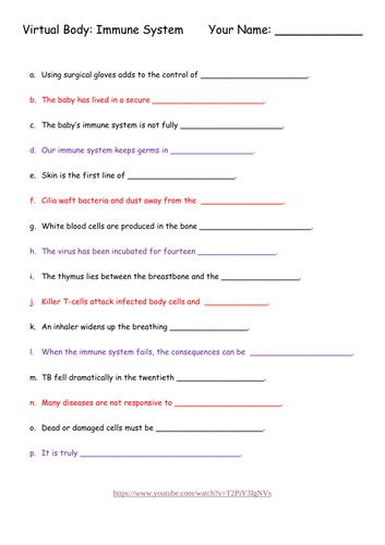Science in Focus: Immune System Video Questions | Teaching Resources