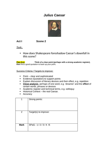 Shakespeare: 'Julius Caesar' | Teaching Resources