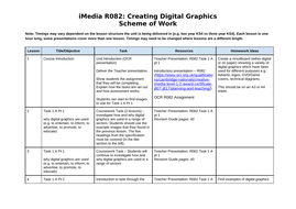 OCR Creative iMedia R082 Unit of Work (15 presentations and scheme of ...