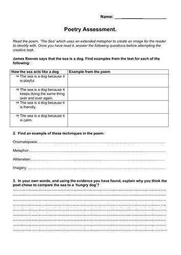 Poetry Assessment Task | Teaching Resources