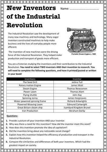 Industrial Revolution - 5. New Inventions | Teaching Resources