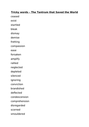 The Tantrum that Saved the World - whole class guided reading upper KS1 ...