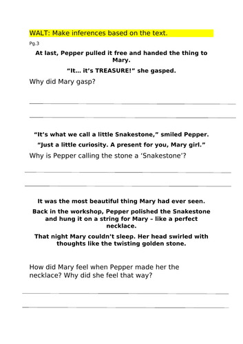 Stone Girl Bone Girl whole class guided reading - upper KS1/ lower KS2 ...