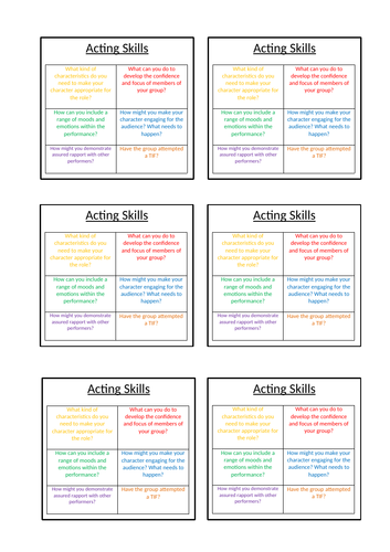 Acting Skills and Theatrical Conventions | Teaching Resources
