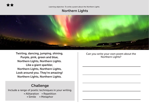 Northern Lights Poetry | Teaching Resources