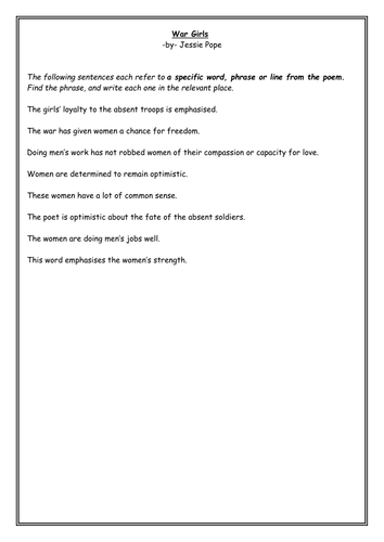 World War 1 Poetry Unit of Work | Teaching Resources