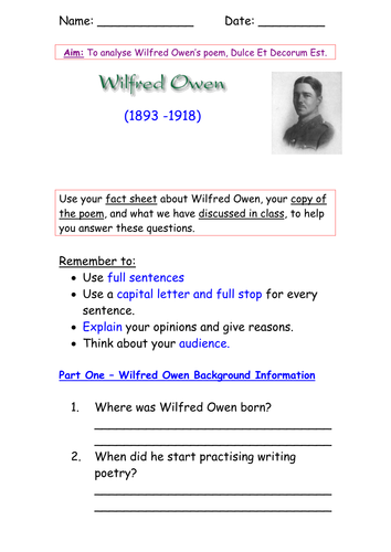 World War 1 Poetry Unit of Work | Teaching Resources