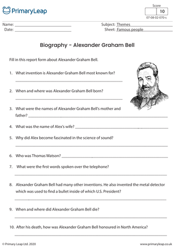 Biography - Alexander Graham Bell | Teaching Resources