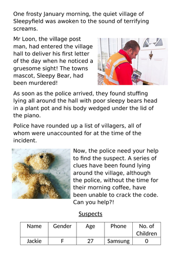 Maths Murder Mystery | Teaching Resources