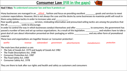 Consumer Law (Part 2) | Teaching Resources