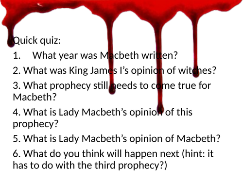 Macbeth King Duncan's Murder Trial Act 2 Drama OFSTED OUTSTANDING ...