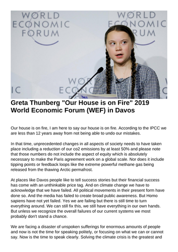 Climate-themed KS2 Whole-Class Reading Sequence - Greta Thunberg and ...
