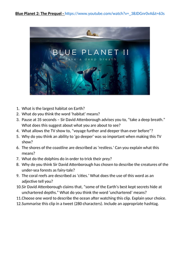 Ocean-themed KS2 Whole-Class Reading Sequence - Floodland and Blue ...