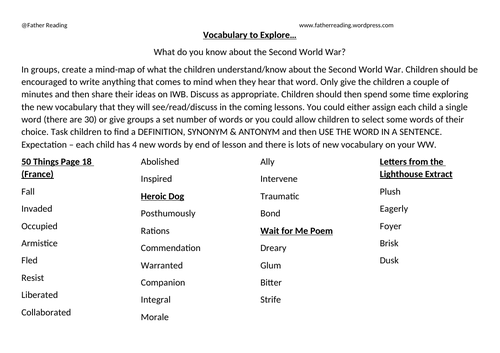 WW2-themed KS2 Whole-Class Reading Sequence - Letters from the ...