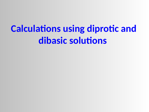 AQA Calculations involving diuretic and dibasic solutions | Teaching ...