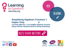 GCSE Simplify Algebraic Fractions | Teaching Resources